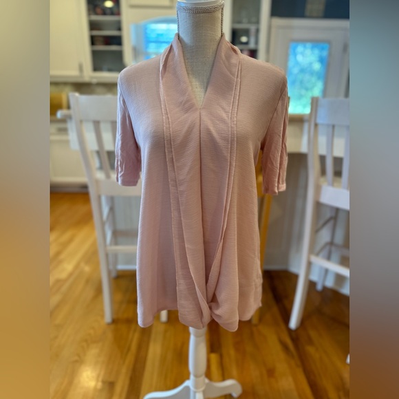 H by Halston | Tops | H By Halston Pale Pink Draped Neck Tunic Top ...